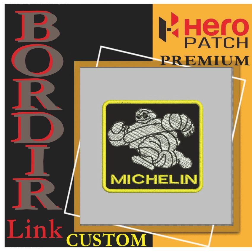 MICHELIN YELLOW BLACK SQUARE HP-299 PATCH EMBROIDERED LOGO/ EMBLEM ...