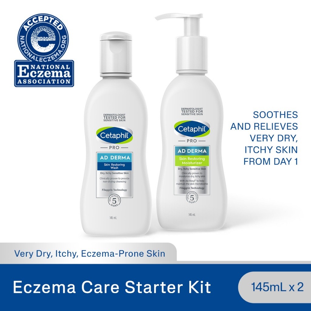 Cetaphil Eczema Care Starter Kit (Pro AD Derma Wash 145ml + Moisturizer ...