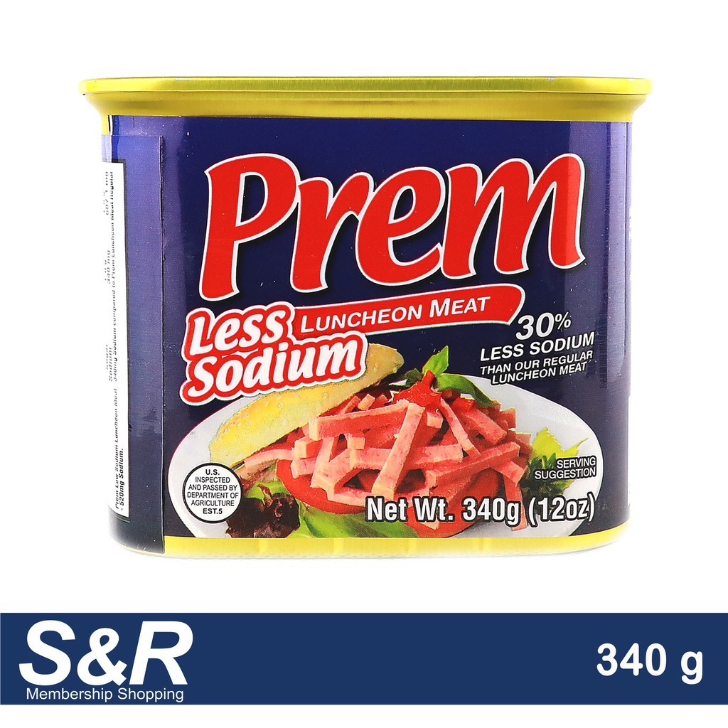 Prem Less Sodium Luncheon Meat 340g | Shopee Philippines