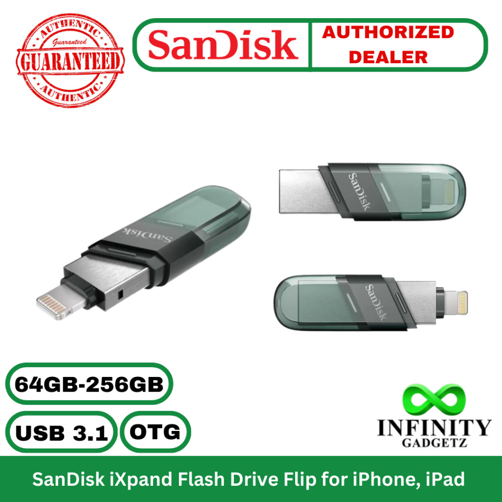 SanDisk iXpand Flip Flash Drive OTG^E/for^D$iPhone)LG`and$Tw/iPad ...