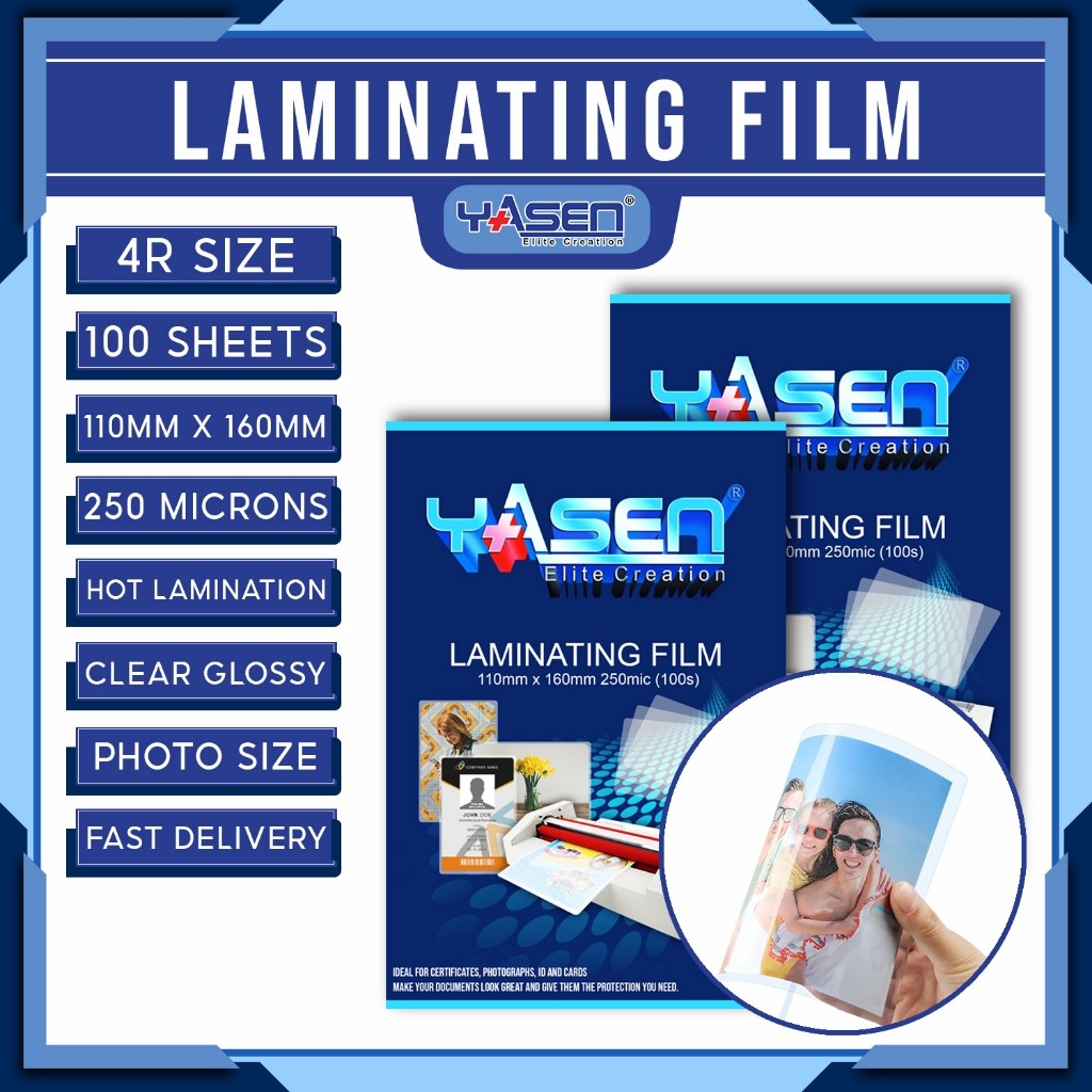 Yasen Laminating Film 4R 250 Microns (100 Sheets) | Shopee Philippines