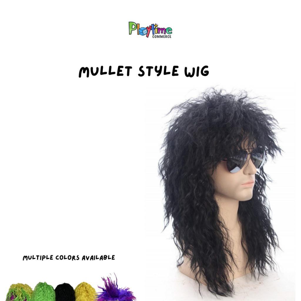 Mullet Style Wig Costume Party Idea Halloween Costumes Rockstar Singer ...