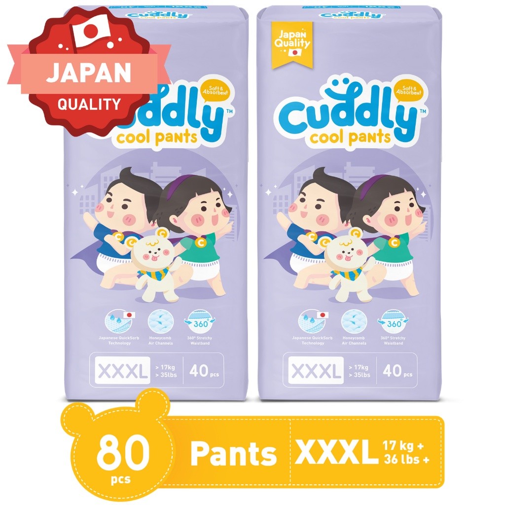 Cuddly Japanese Cool Pants Diaper XXXL 80s (40x2 Packs) | Shopee ...