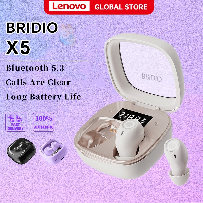 BRIDIO X5 TWS Earbuds Bluetooth 5.3,6H Playtime, LED Battery Display ...