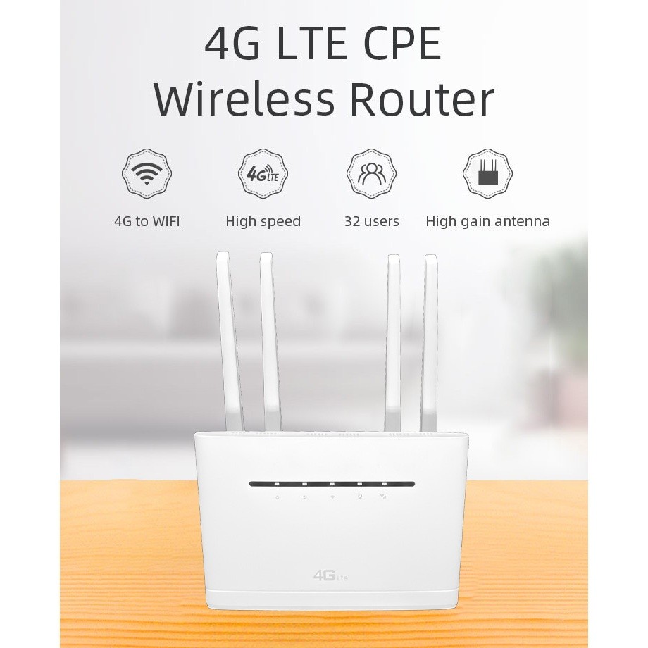 4G Router SIM Card Modem 2.4G Single Band Wi-Fi 300 Mbps (with free ...