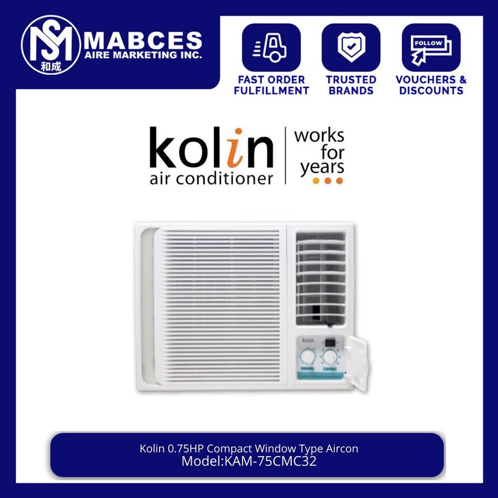 Kolin 0.75HP Compact Window Type Aircon KAM-75CMC32 | Shopee Philippines