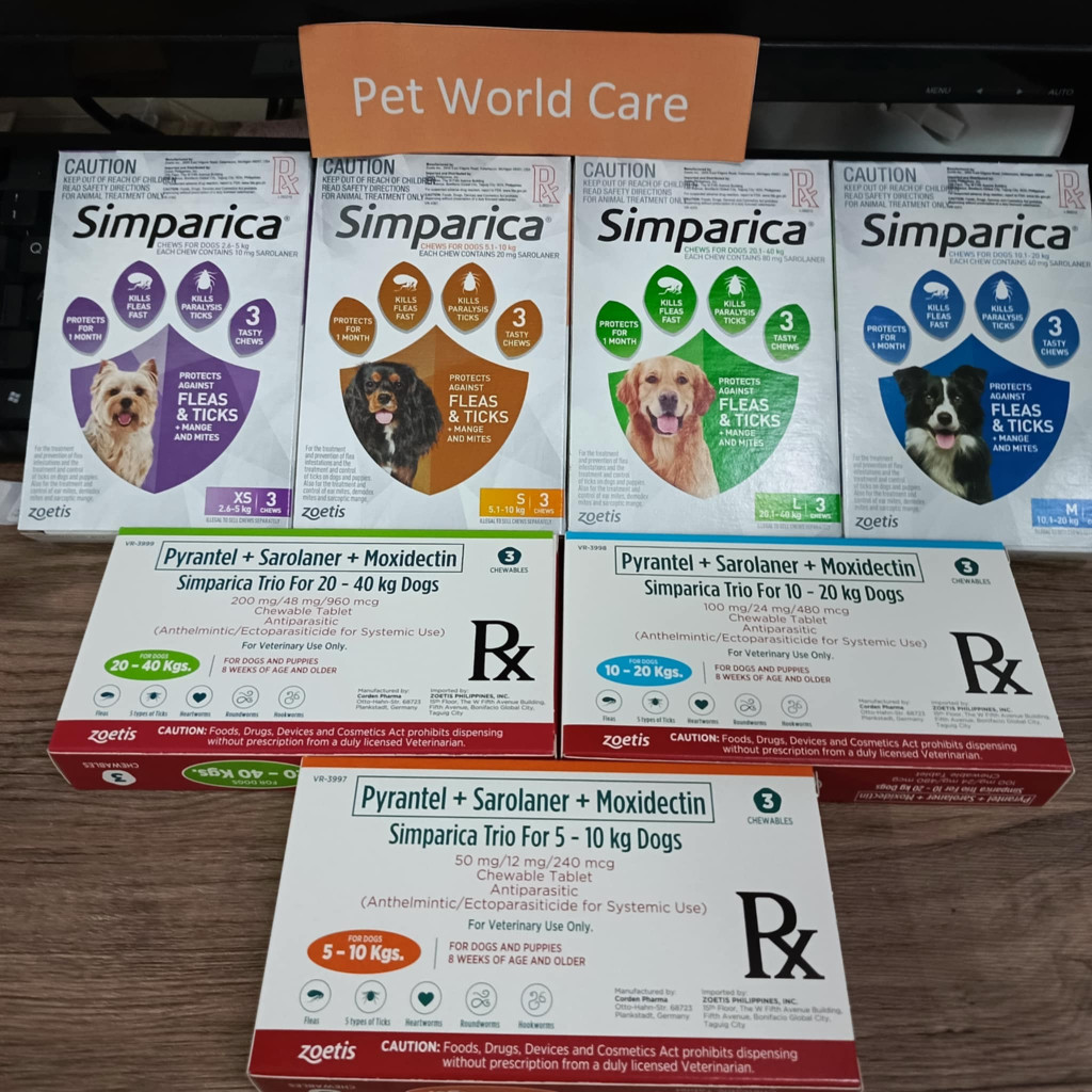 SIMPARICA TRIO / REGULAR Chewable [PER TABLET] (Anti Tick & Flea for ...