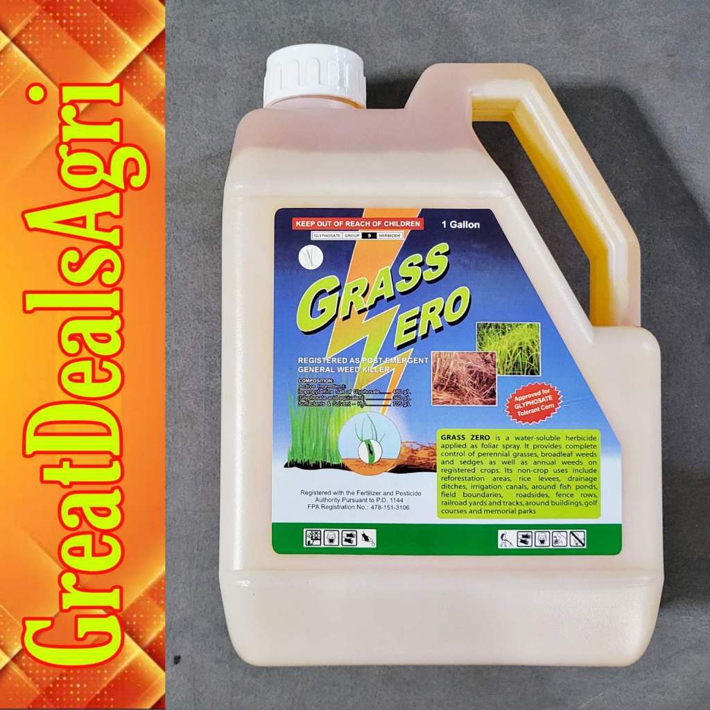 GRASS ZERO 4 LITER GLYPHOSATE 480 SL (1 GALLON) BY ARIES RNE CHEMICAL ...