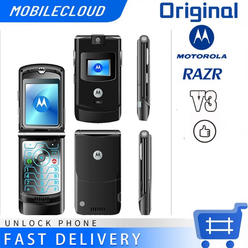 Original brand new Motorola V3 flip phone GSM 100% Good Quality ...