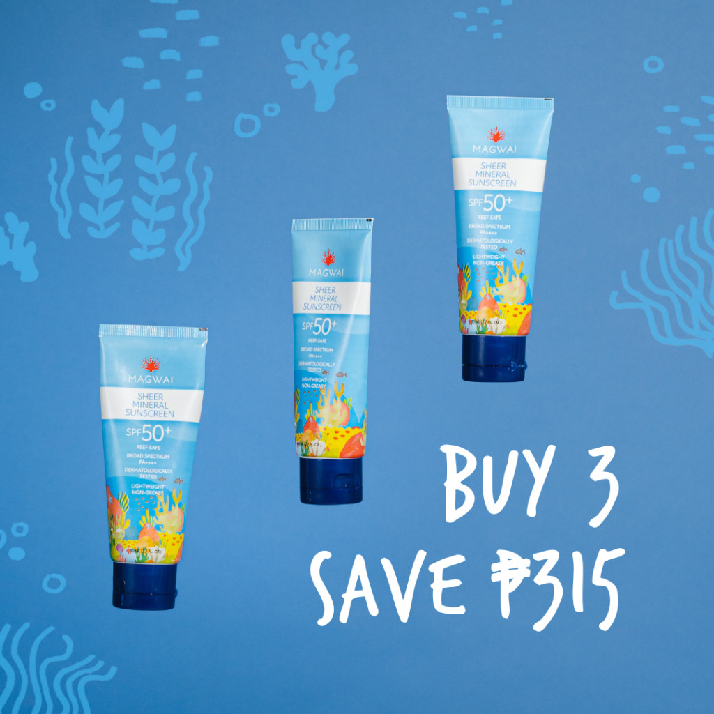 MAGWAI Reef Safe Sheer Mineral Sunscreen SPF 50+ (80 mL) | Buy 3 save ...