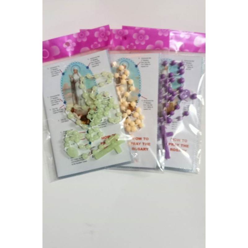 How to pray the rosary guide with plastic cover -English/Tagalog ...