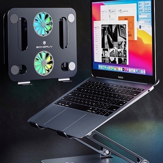 Dual Fan Cooling Laptop Stand With fan Adjustable Laptop Stand aluminum ...