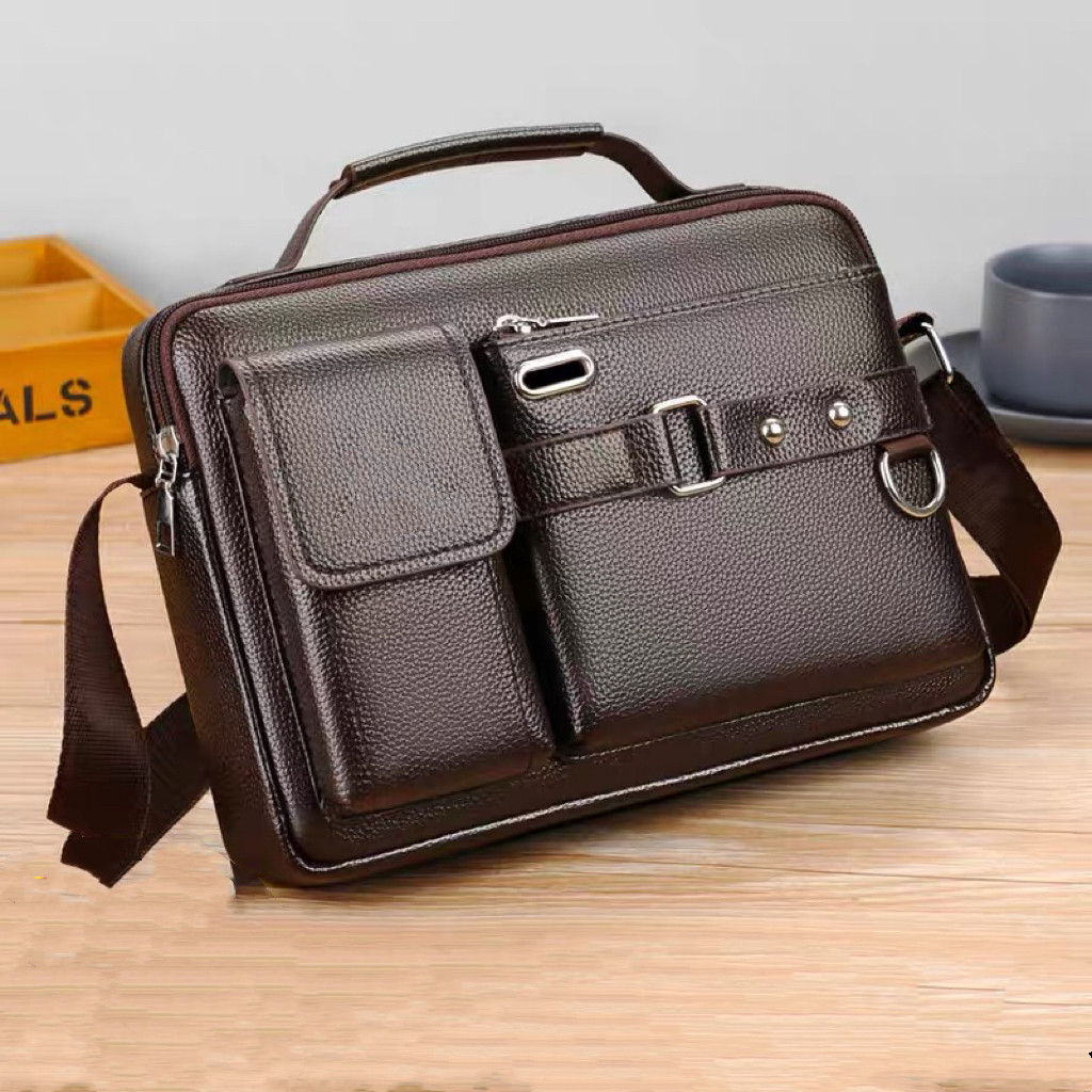 whhy bag#407 korean fashion leather shoulder bag for men | Shopee ...