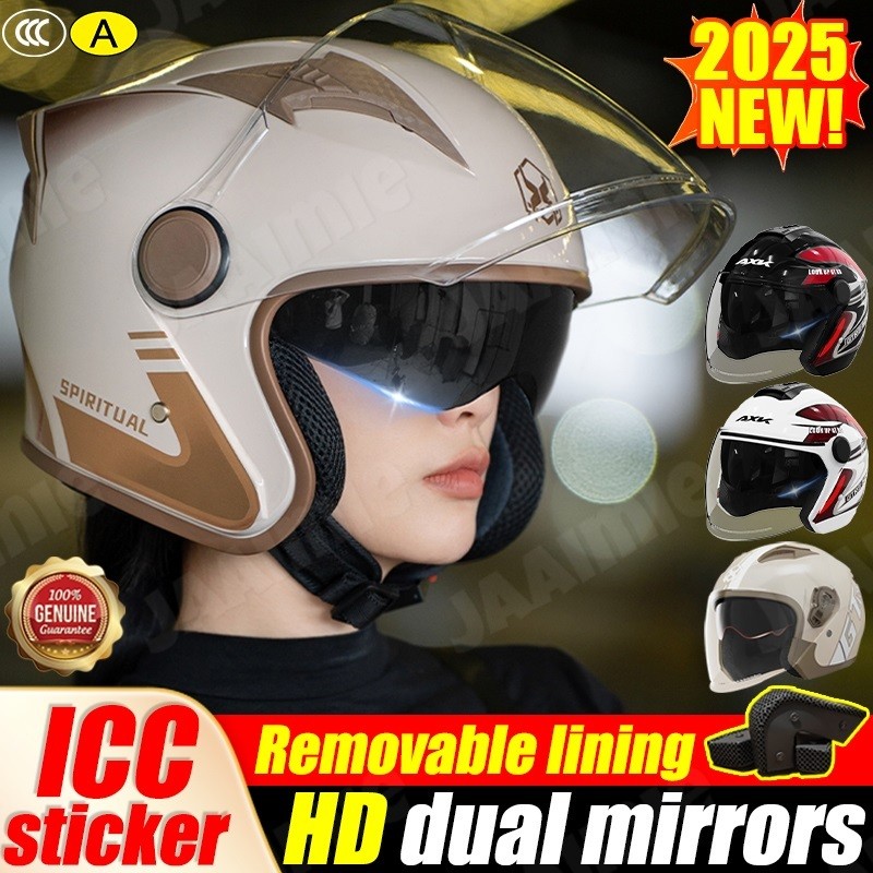 Helmet for motorcycle Half face helmet Double glass lenses Helmet for ...