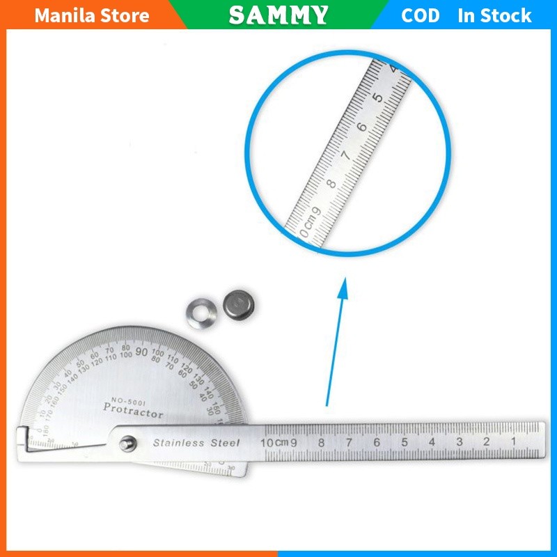 180 Degree Protractor Angle Finder Goniometer Angle Ruler Stainless ...
