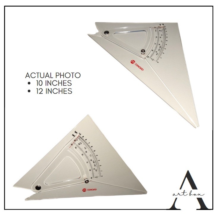 Adjustable Triangle / Square Ruler Set 10 inches and 12 inches | Shopee ...