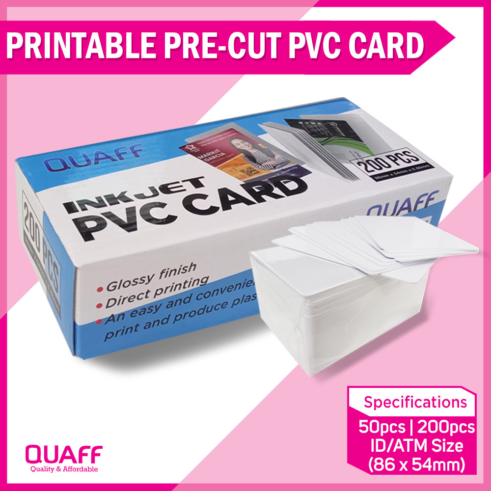 Printable PVC Pre-Cut Cards for Direct ID Printing (50pcs per pack ...