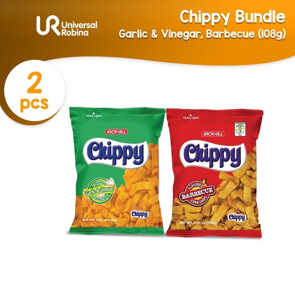 Chippy Barbecue Flavored Corn Chips 108g and Chippy Garlic & Vinegar Flavored Corn Chips 108g ...