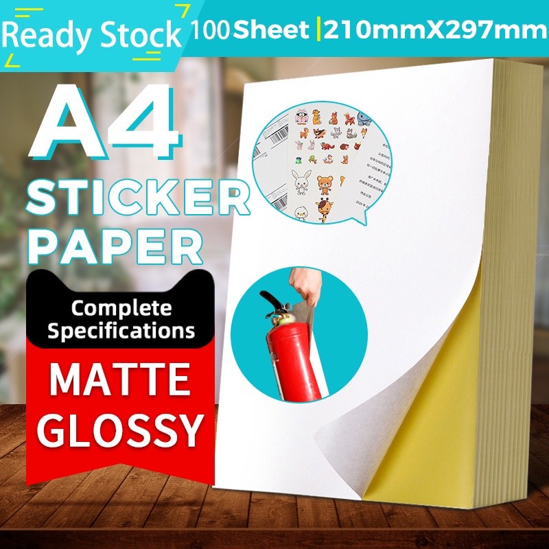 a4 self-adhesive stickers for Laser Printer Matte White Sticker Label ...