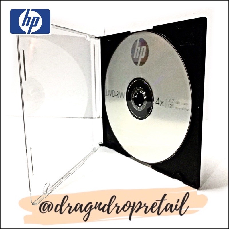 HP DVD-RW DVDRW DVD RW 4.7GB Rewritable Blank Disc with Slim Jewel Case ...