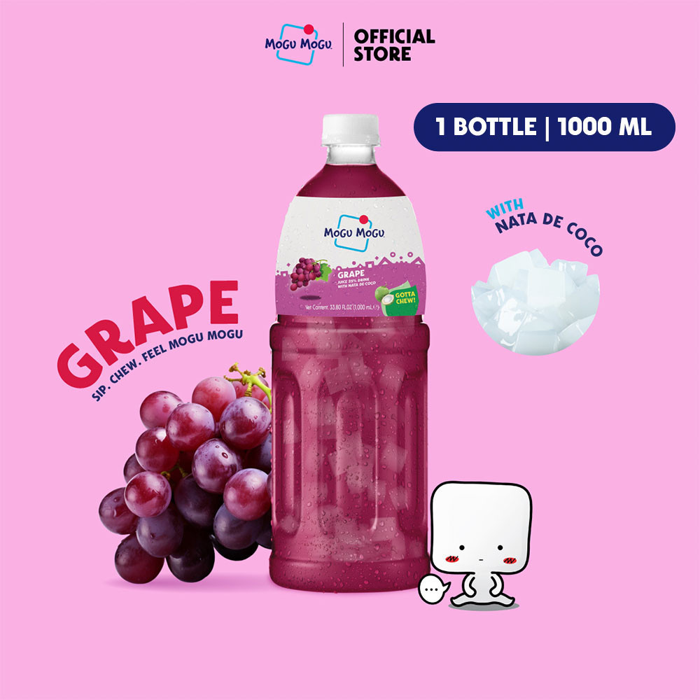 Mogu Mogu Grape Nata de Coco Juice Drink 1000ml x 1 bottle | Shopee ...
