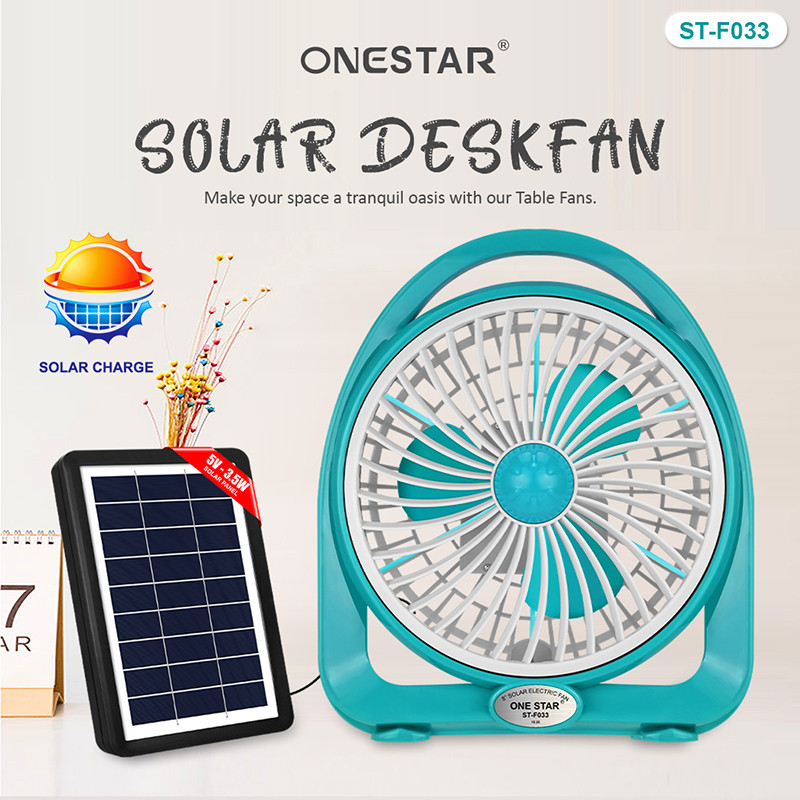 NSS 8 solar electric fan with panel original rechargeable fan with LED ...