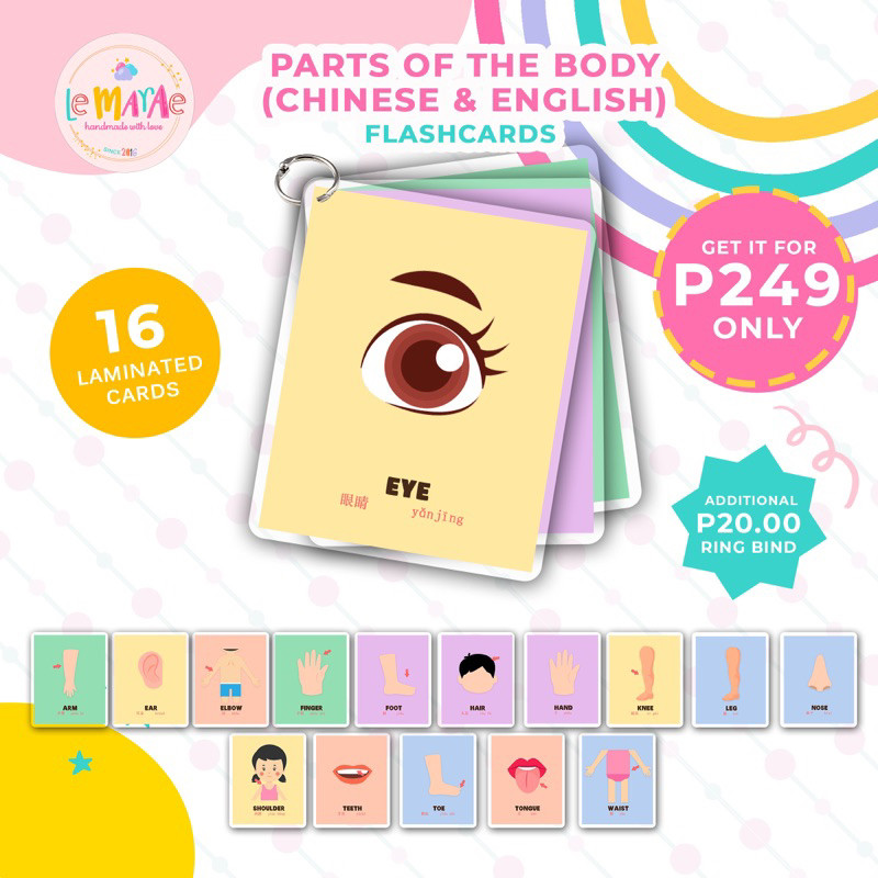 Chinese Parts of the Body Mandarin Chinese Body Parts Laminated ...