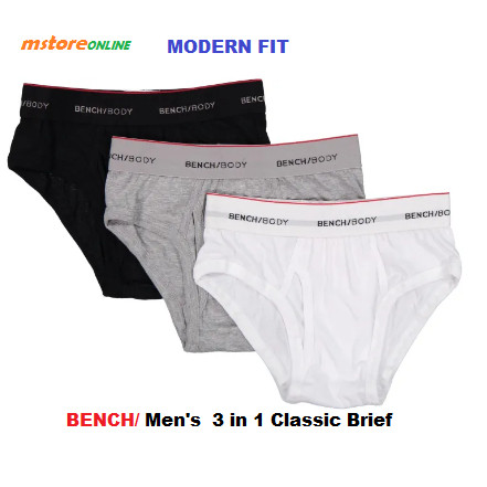 Bench/Men's 3PCS Classic Brief [White, Grey, Black] | Shopee Philippines