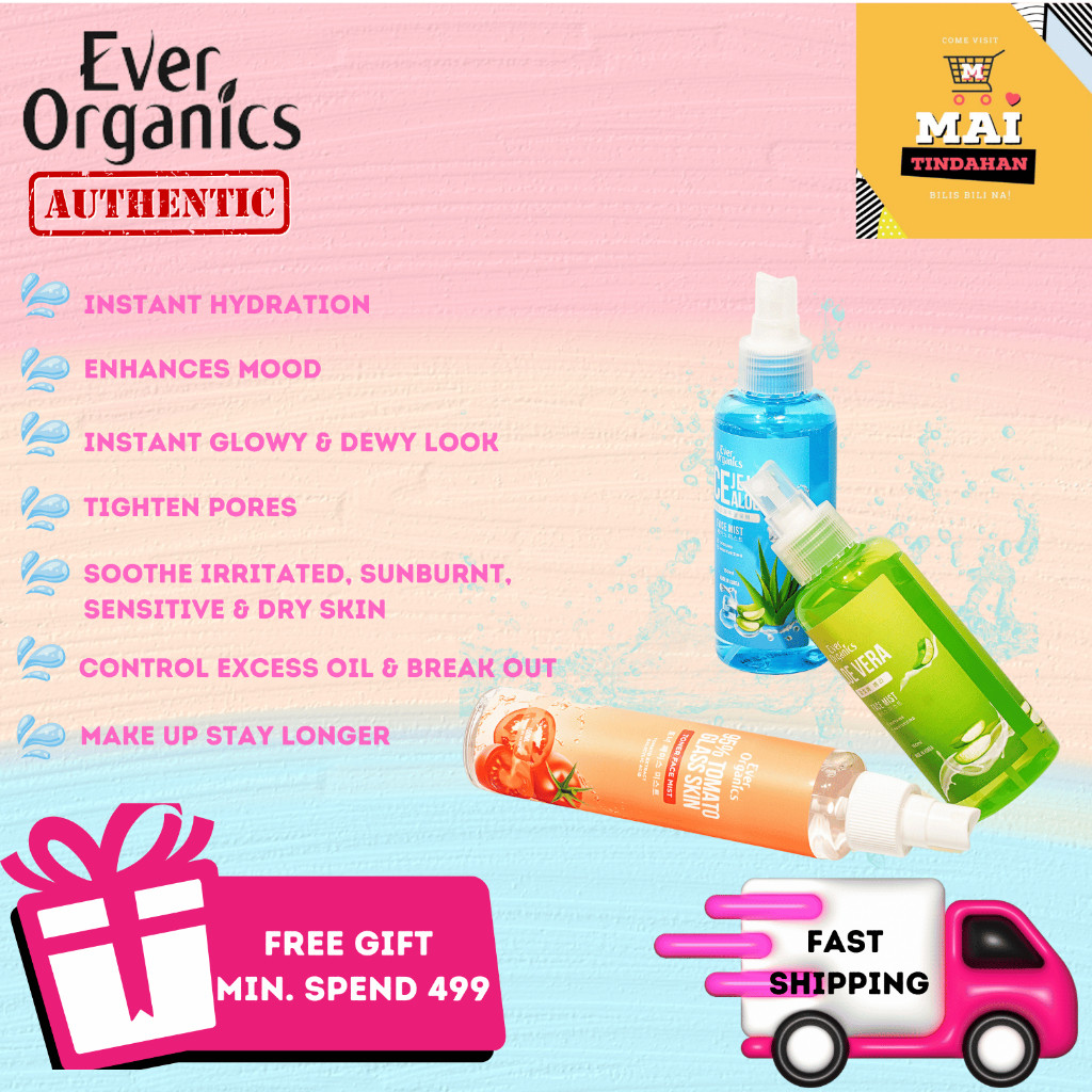 Ever Organics Face Mist 150ML ( TOMATO, ICE & ALOE VERA) | Shopee ...