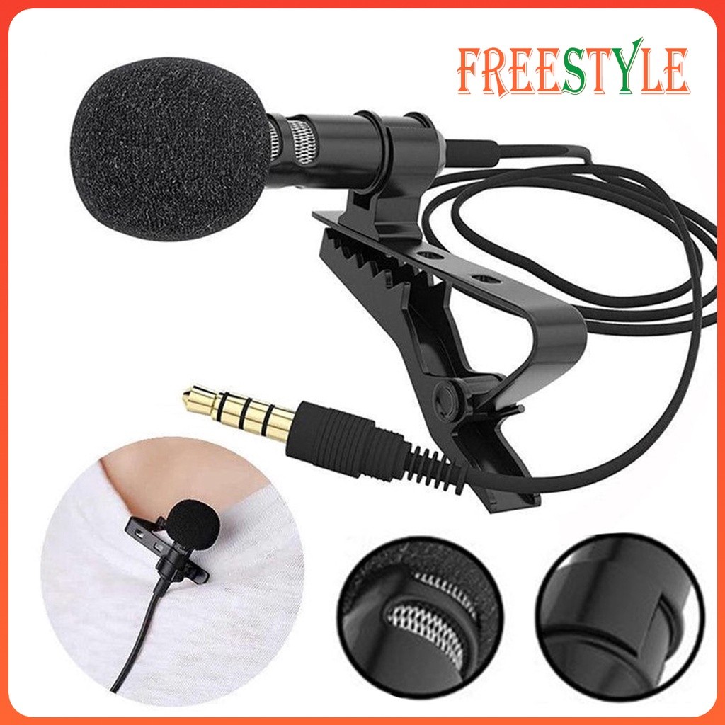 3.5mm Hands-Free Wired Lapel Clip Microphone Lavalier Microphone Tie ...
