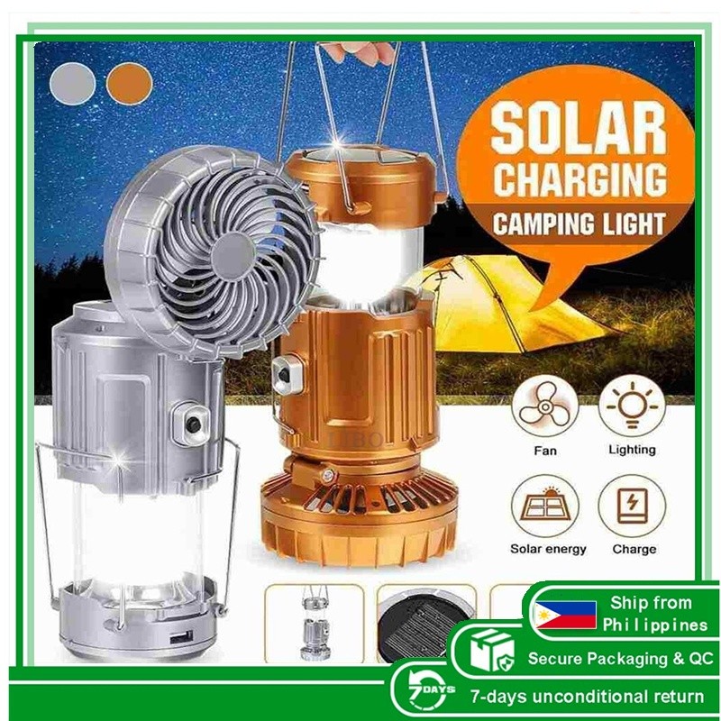 Solar Charging Fan Light Outdoor Lighting LED Camping Light Power ...