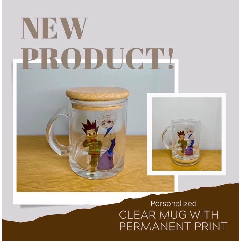 Personalized Clear Mug with Bamboo Lid (Permanent Print) | Shopee ...