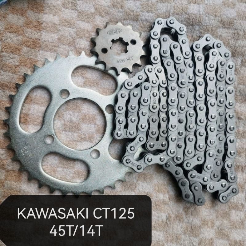 MOTORCYCLE CHAIN SET FOR KAWASAKI CT125/BAJAJ125 45t/14T | Shopee ...