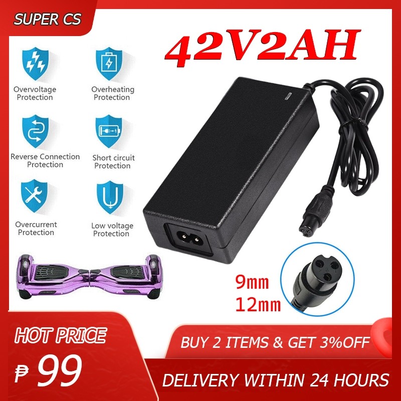 42V 2A Portable Electric Scooter Battery Charger E-bike US Plug 9MM ...