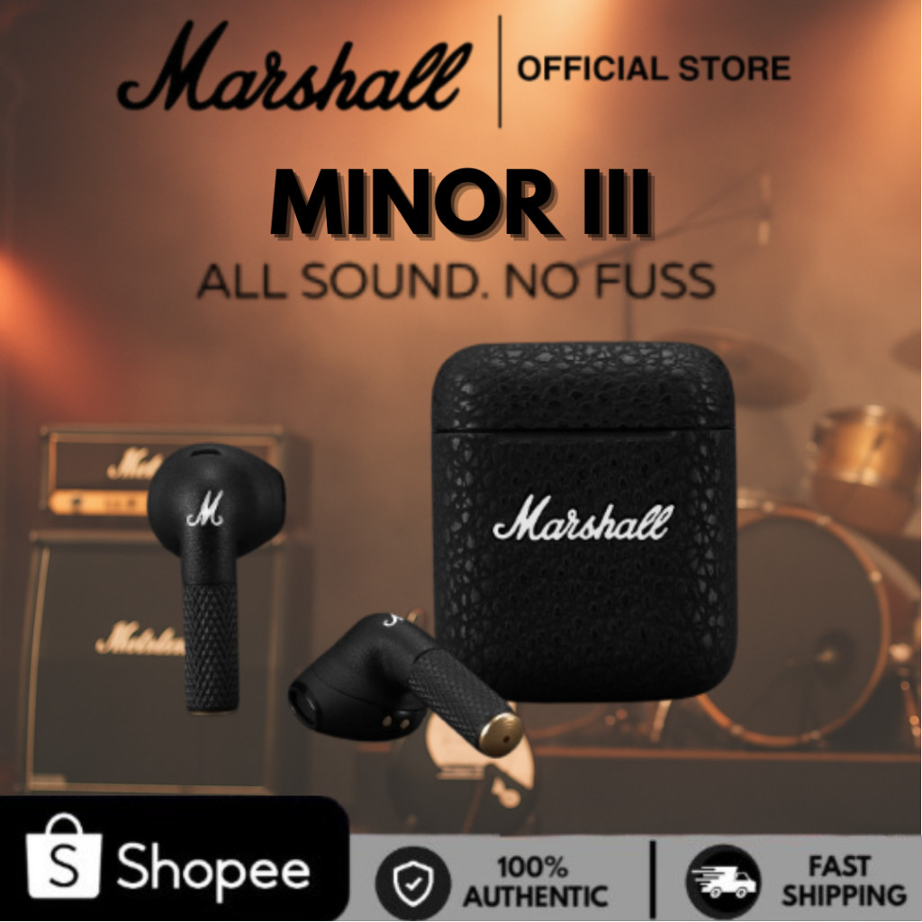 Marshall MINOR 3 Black - True Wireless Bluetooth Earphones In-Ear ...