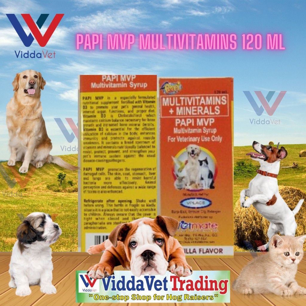 Papi Multivitamins MVP with Vit D3 Food Supplement For Pets (Dogs, Cats ...
