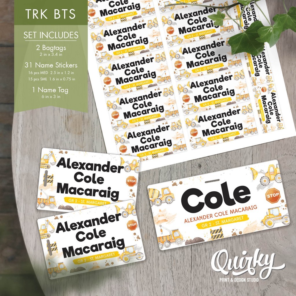 Personalized Back To School Set - Boy Designs - Name Tag, Bag Tag and ...