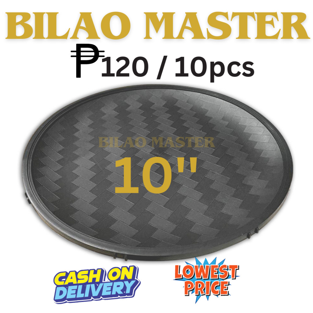 10pcs Plastic Bilao Size 10'' Black | Shopee Philippines