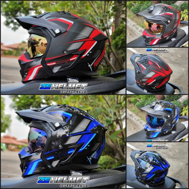 SPYDER CORE G S4 FORGE - Dual Sport HELMET (Free extra visor) | Shopee ...