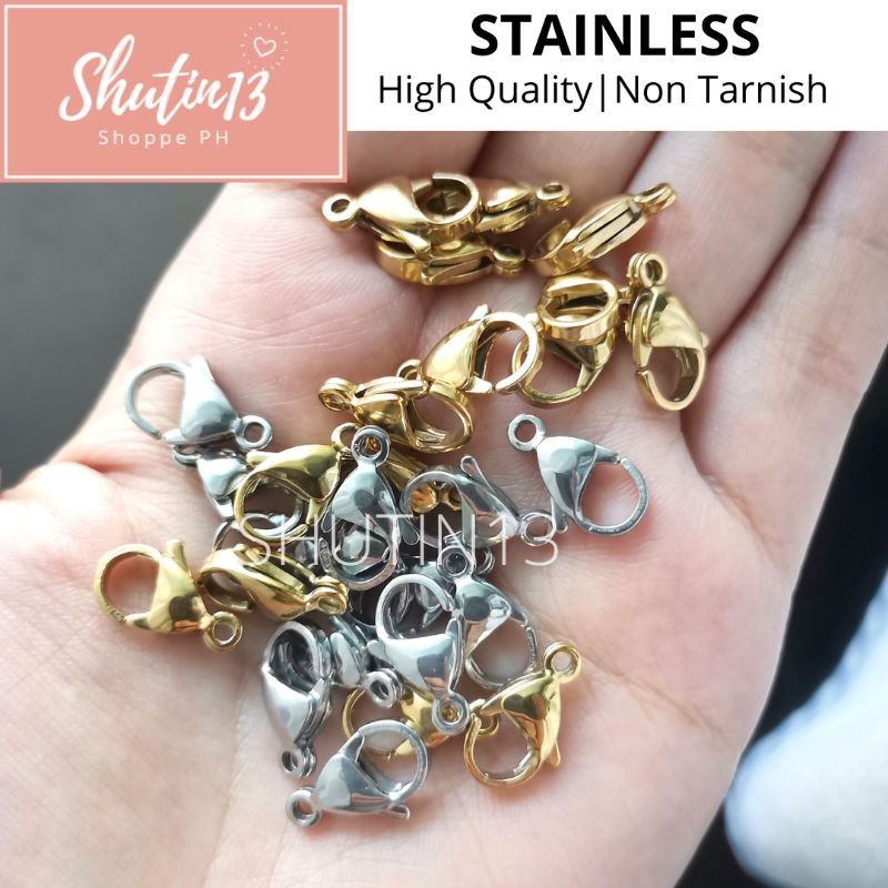 Stainless Steel Non Tarninsh Lobster Lock & Jumpring Silver Steel and ...