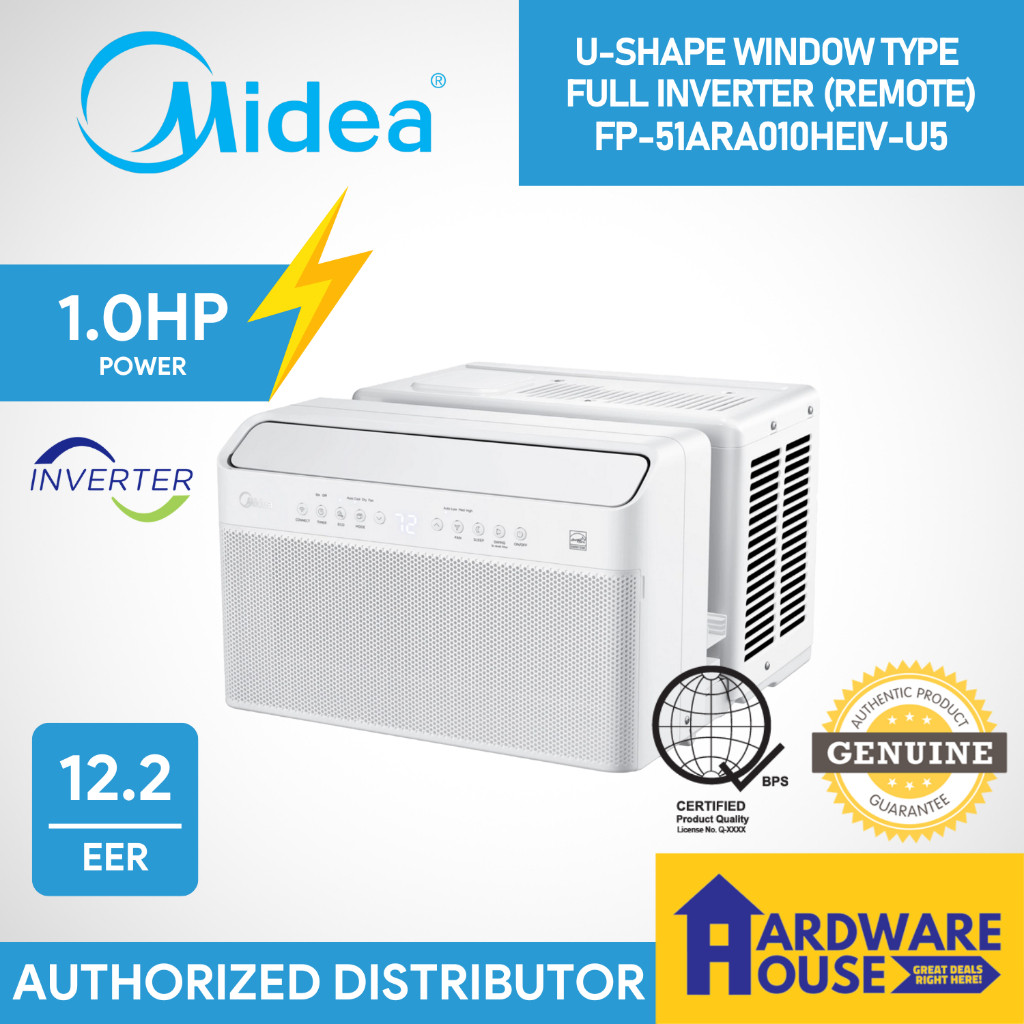 ORIGINAL MIDEA 1HP U-Shape Full Inverter Aircon R32 Energy Saving Low ...