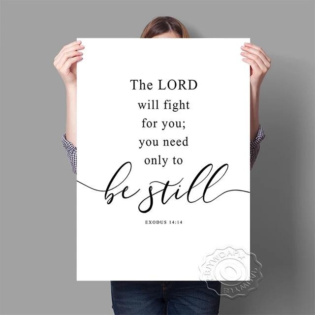Exodus 14_14 NIV Bible Verse Wall Art, The Lord Will Fight For You ...