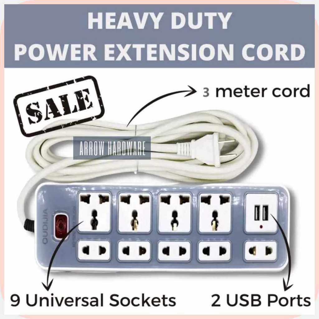 Ultimate Heavy Duty Extension Cord With Multiple Universal Socket and 2 ...