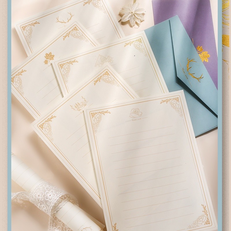 20sheets Thicken Love Letter Paper Retro horizontal line student office ...