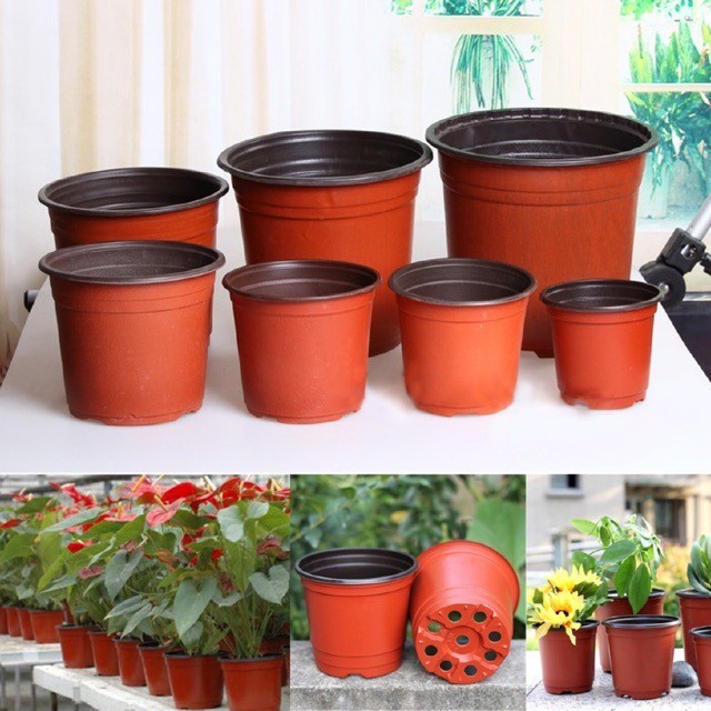 M&A 25pcs PVC Soft Pots/Round Plastic Flower Nursery Pots/Terracotta ...