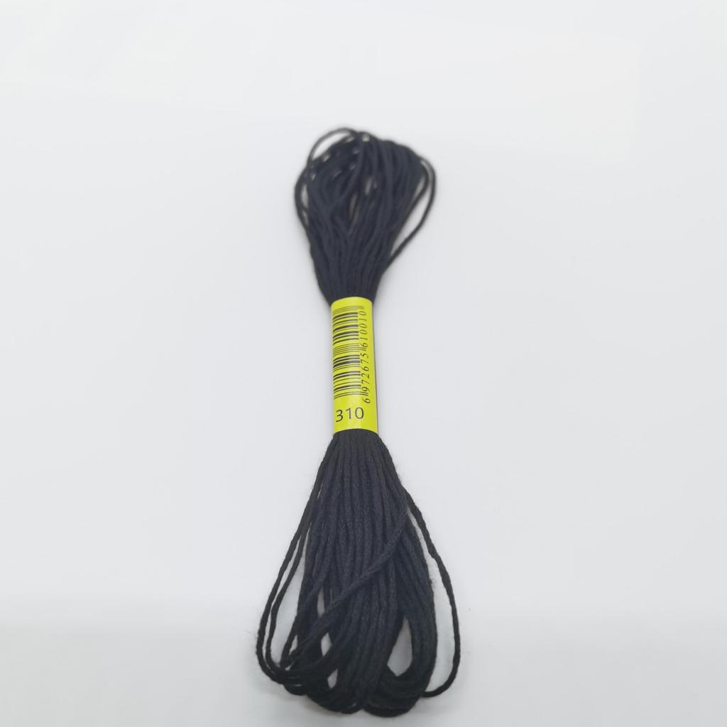 10 Skeins DMC Color 310 Black Premium Cotton Embroidery Floss 8 Meters ...
