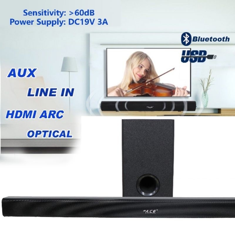 ACE BT-K008 Home Theater Soundbar Speaker(New) | Shopee Philippines