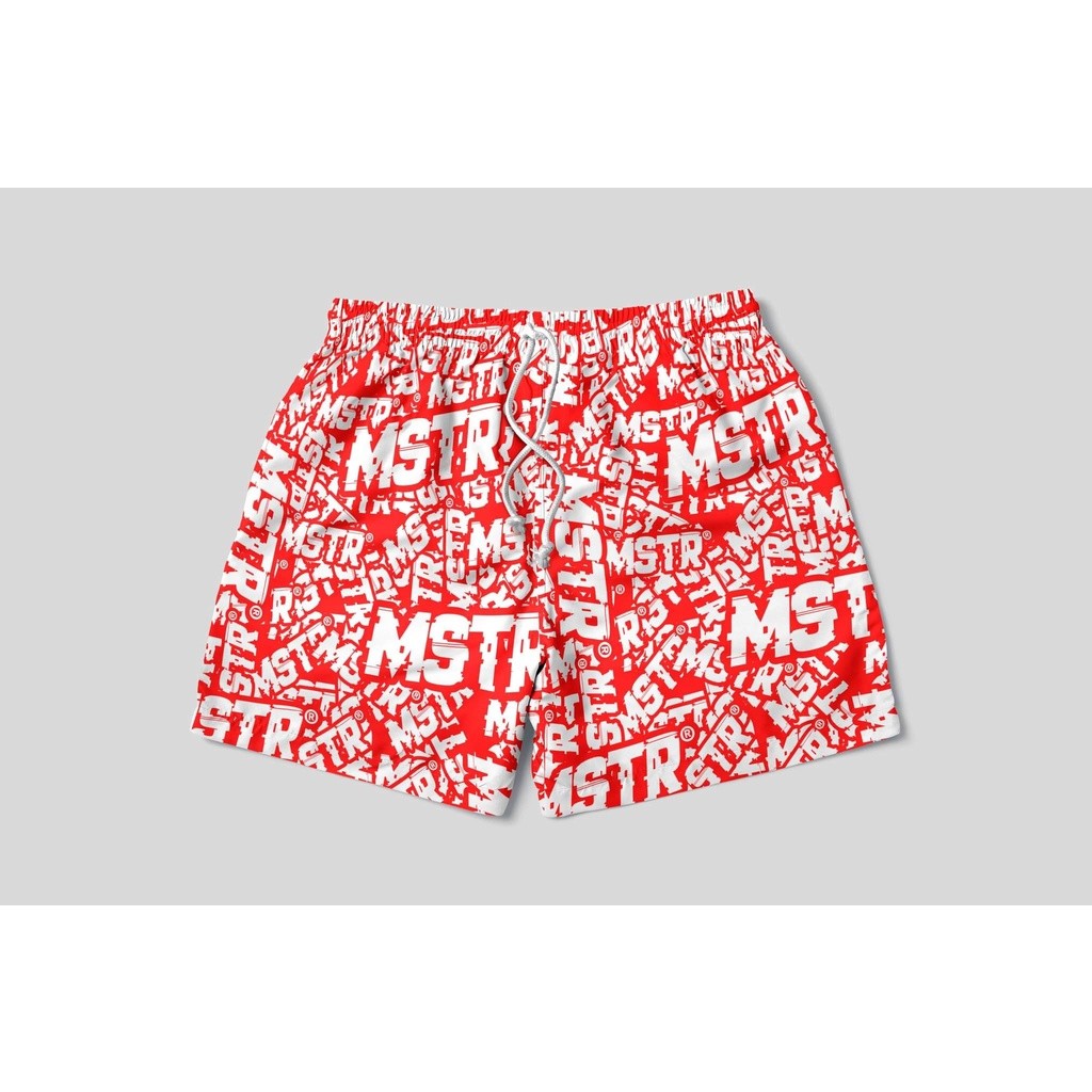 MSTR CO. - FULL PRINT LOGO Mesh Short (Red) | Shopee Philippines