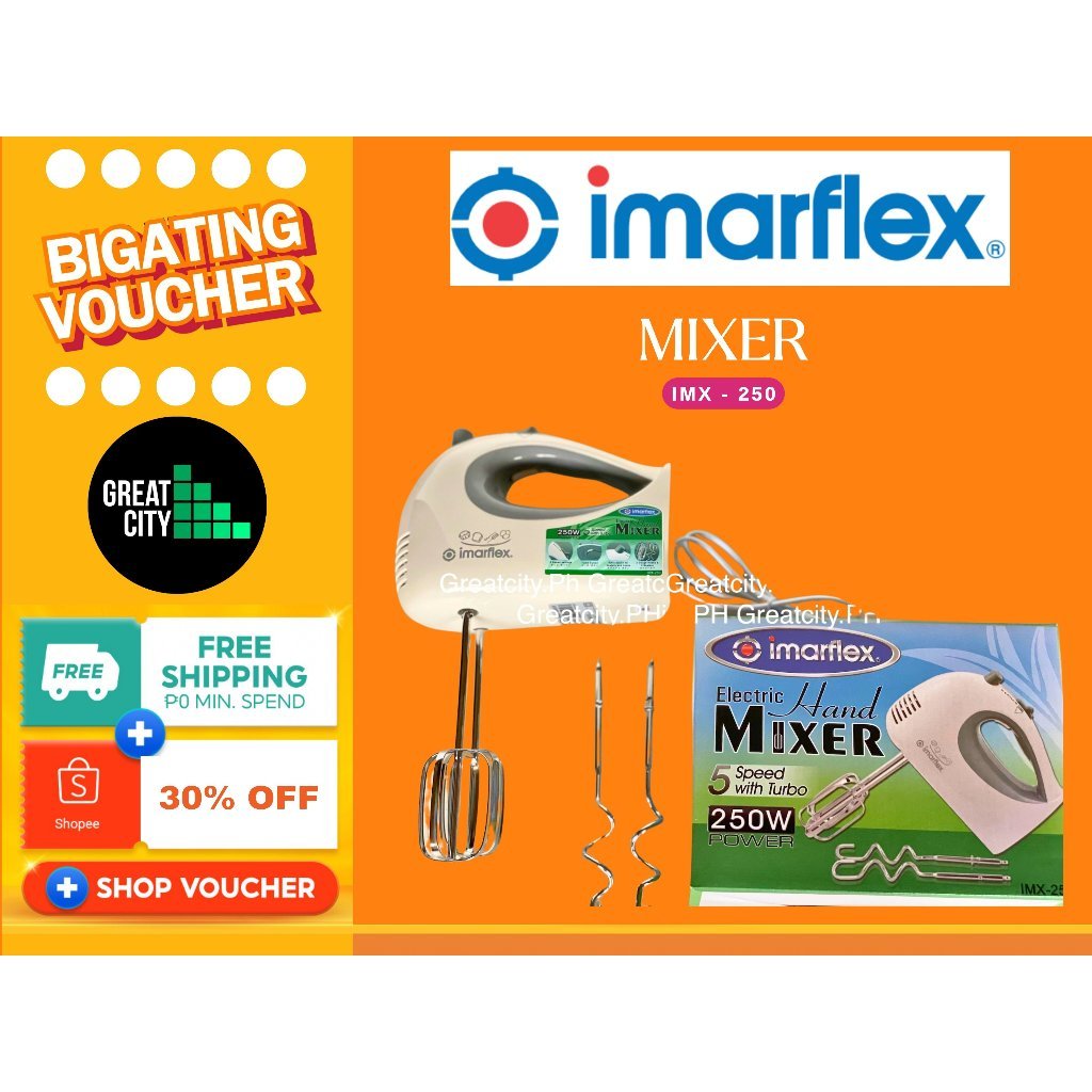 Imarflex Electric Hand Mixer IMX-250 White | Shopee Philippines