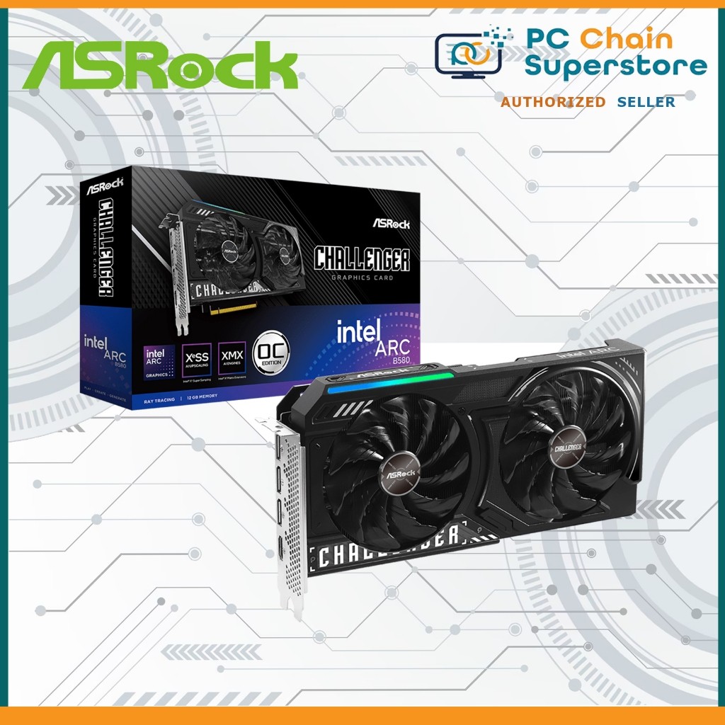 Asrock Intel Arc B580 Challenger 12GB OC GDDR6 Graphics Card (AR-B580 ...